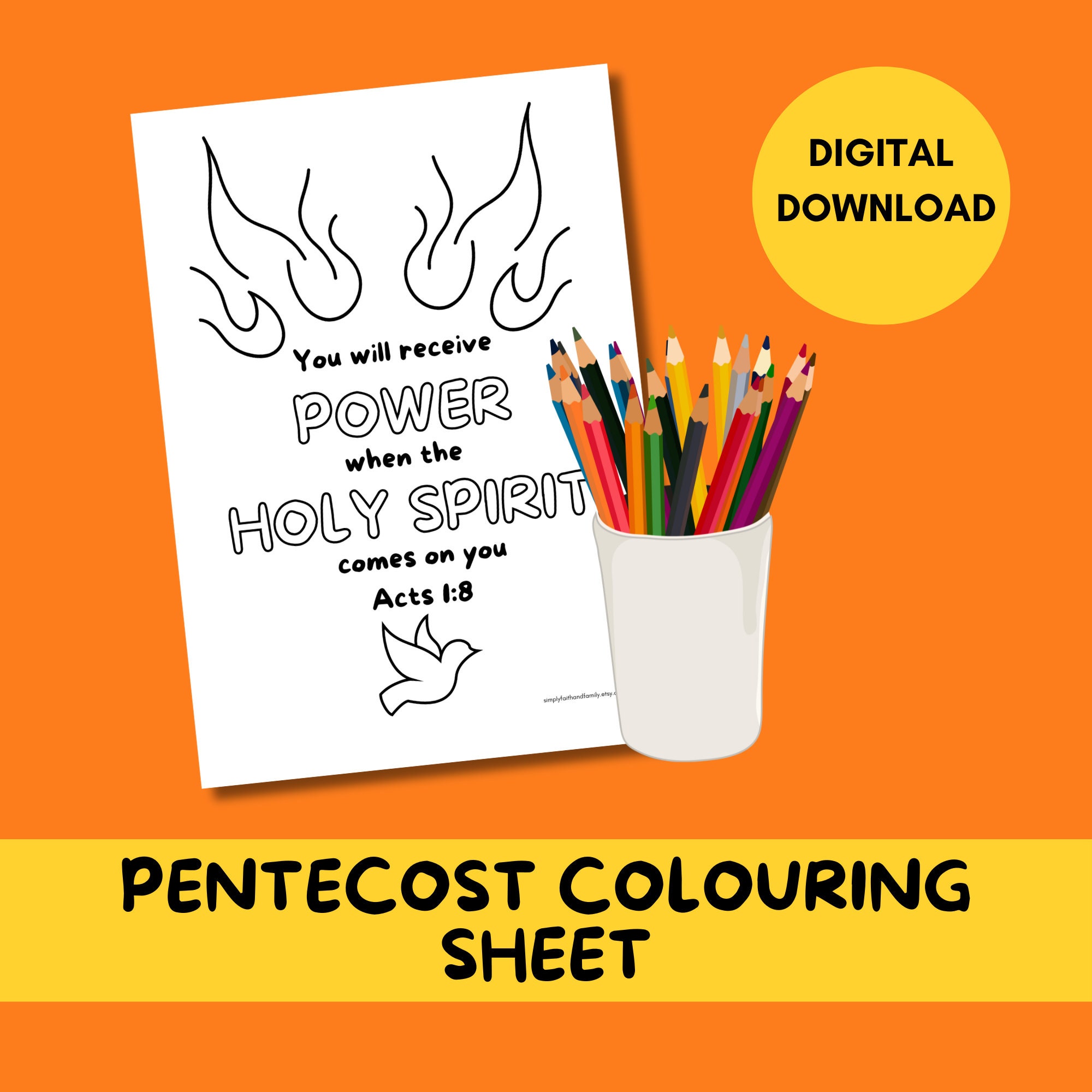 Pentecost Activity Pack | Pentecost Flame Crown Craft | Match the ...