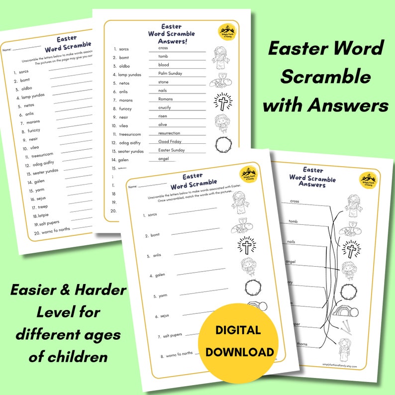 Easter Activity Sheets Word Search Spot the Difference I Spy Colouring ...