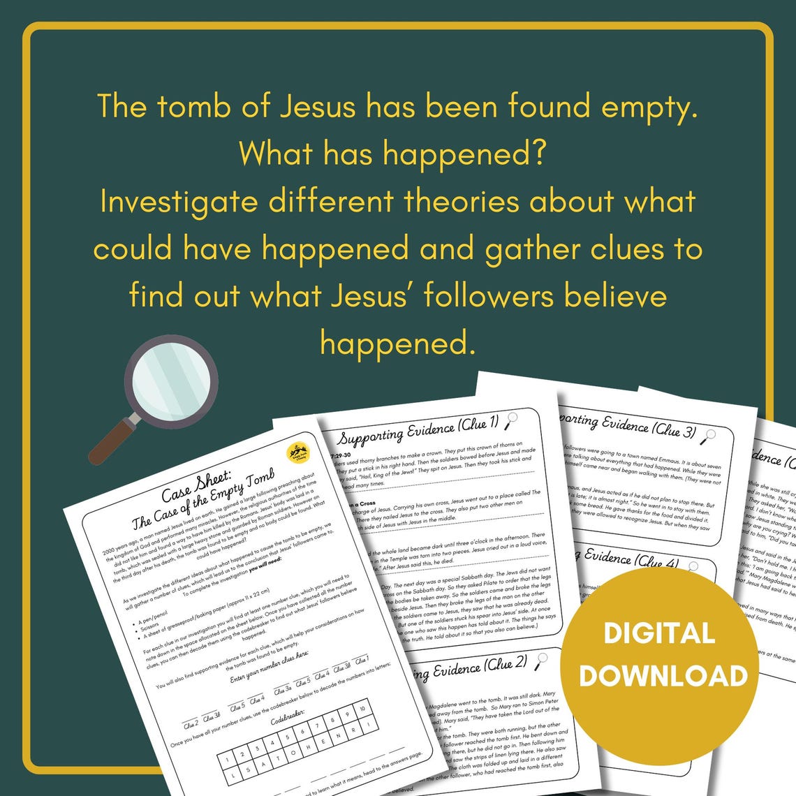 The Case of the Empty Tomb | Easter Themed 'solve the Mystery' Activity ...