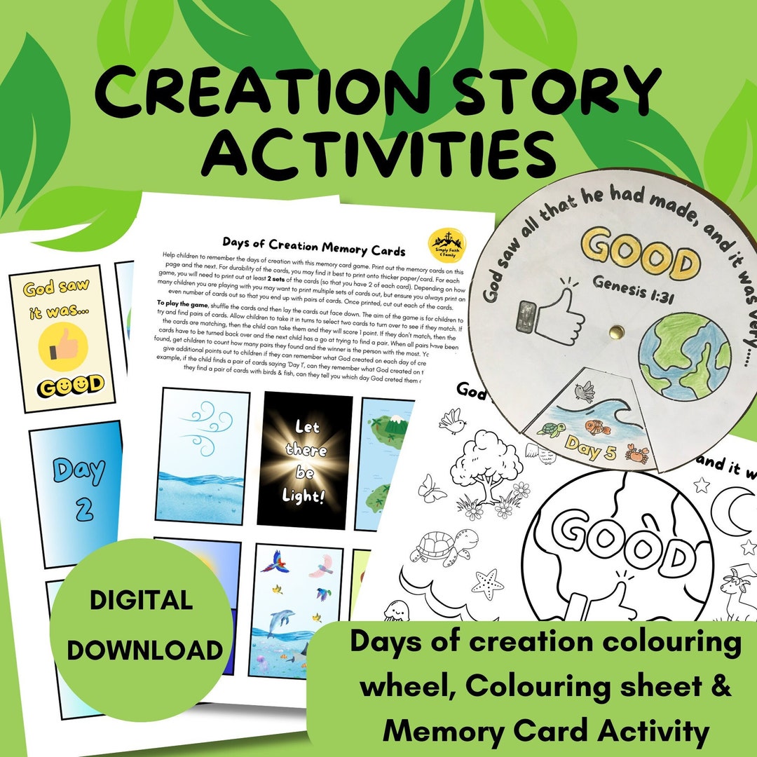 Creation Story Activities | Days of Creation Colouring Wheel ...