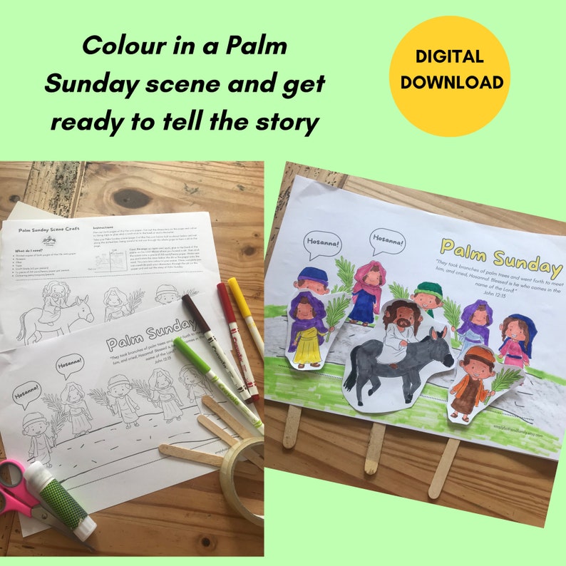 Palm Sunday Craft | Craft Stick Puppets | Digital Download | Tell the ...