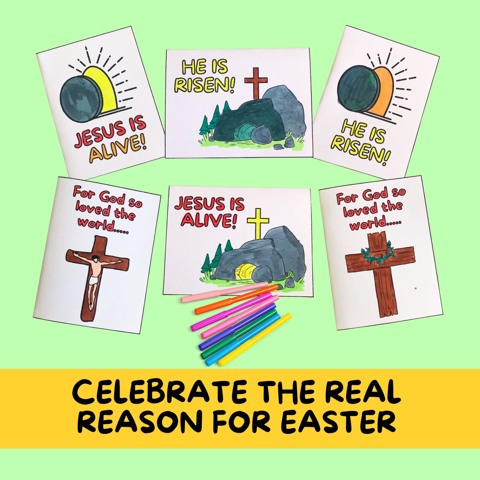 Printable Easter Cards | Colour Your Own Easter Card | Happy Easter ...