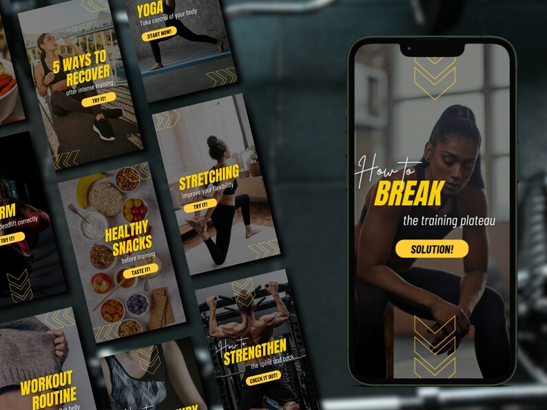 30 Fitness Instagram Reel Templates | Reel Template Cover | Reel Cover ...