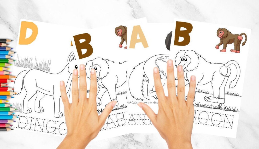 Alphabet Animal Colouring Book for Kids: Learn A to Z With Fun Animals ...