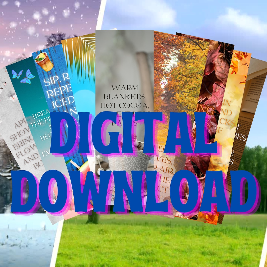 Printable Inspirational Seasonal Bookmarks. Laminated Bookmark Set ...