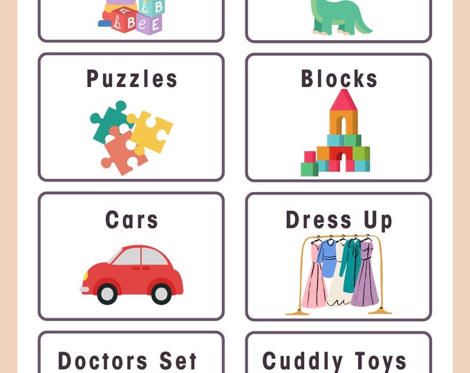 40 Toy Box Labels INSTANT DOWNLOAD Preschool, Playroom, Homeschool, Toy ...