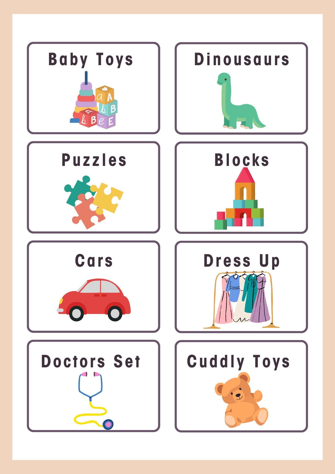 40 Toy Box Labels INSTANT DOWNLOAD Preschool, Playroom, Homeschool, Toy ...