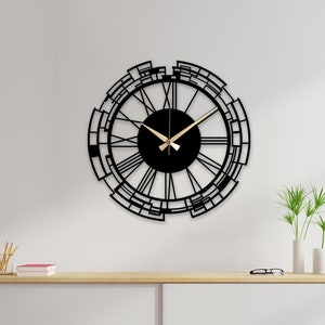 Modern Metal Wall Clock, Unique Wall Clock, Livingroom Clock Decor ...