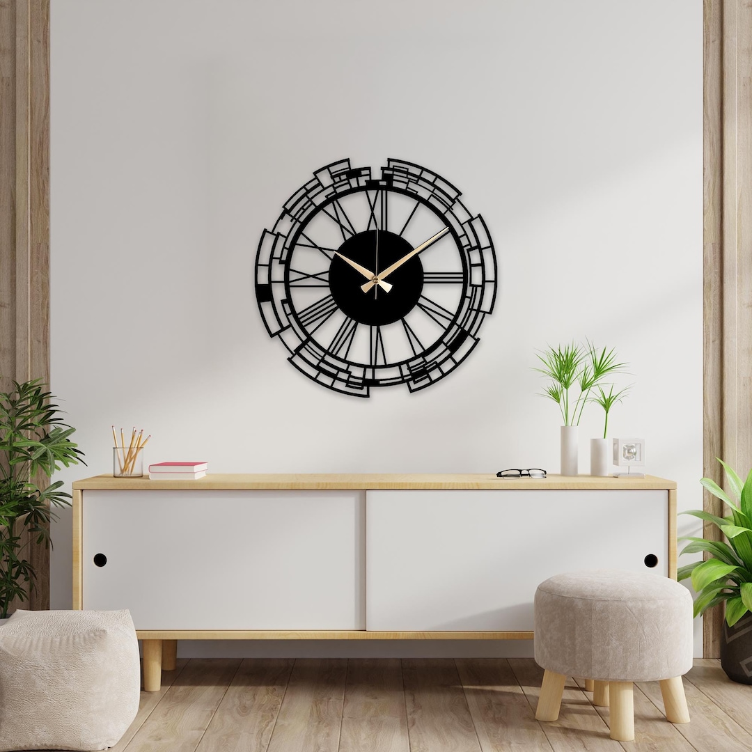 Modern Metal Wall Clock, Unique Wall Clock, Livingroom Clock Decor ...