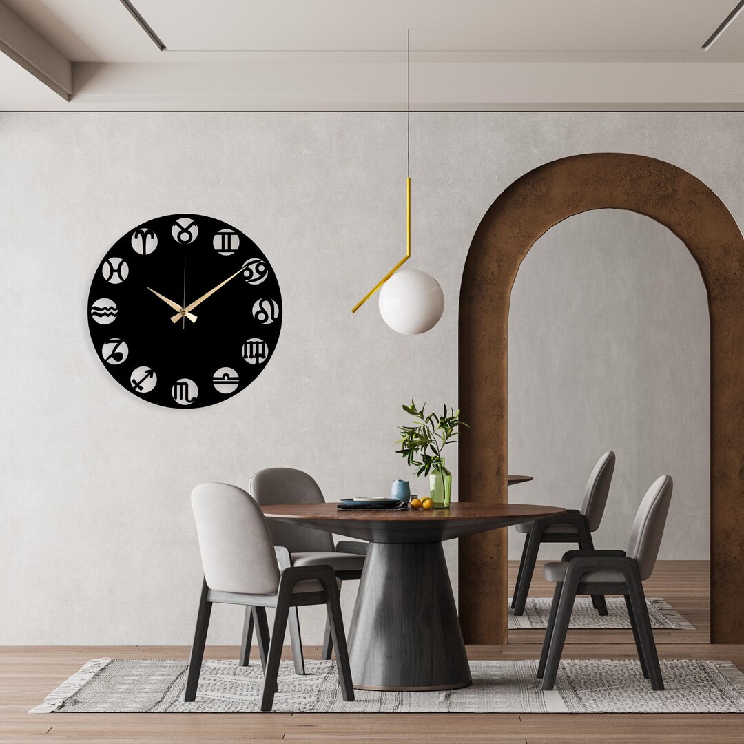 Zodiac Sign Metal Wall Clock: Horoscope Astrology Decor - Etsy