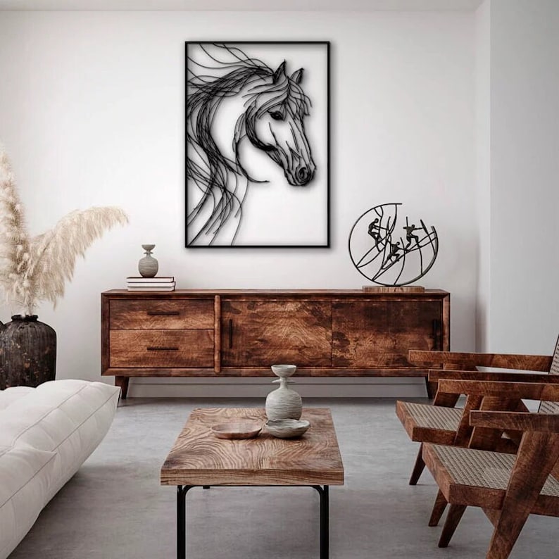 Horse Wall Art, Horse Sign, Animal Metal Wall Art, Metal Animal Decor ...