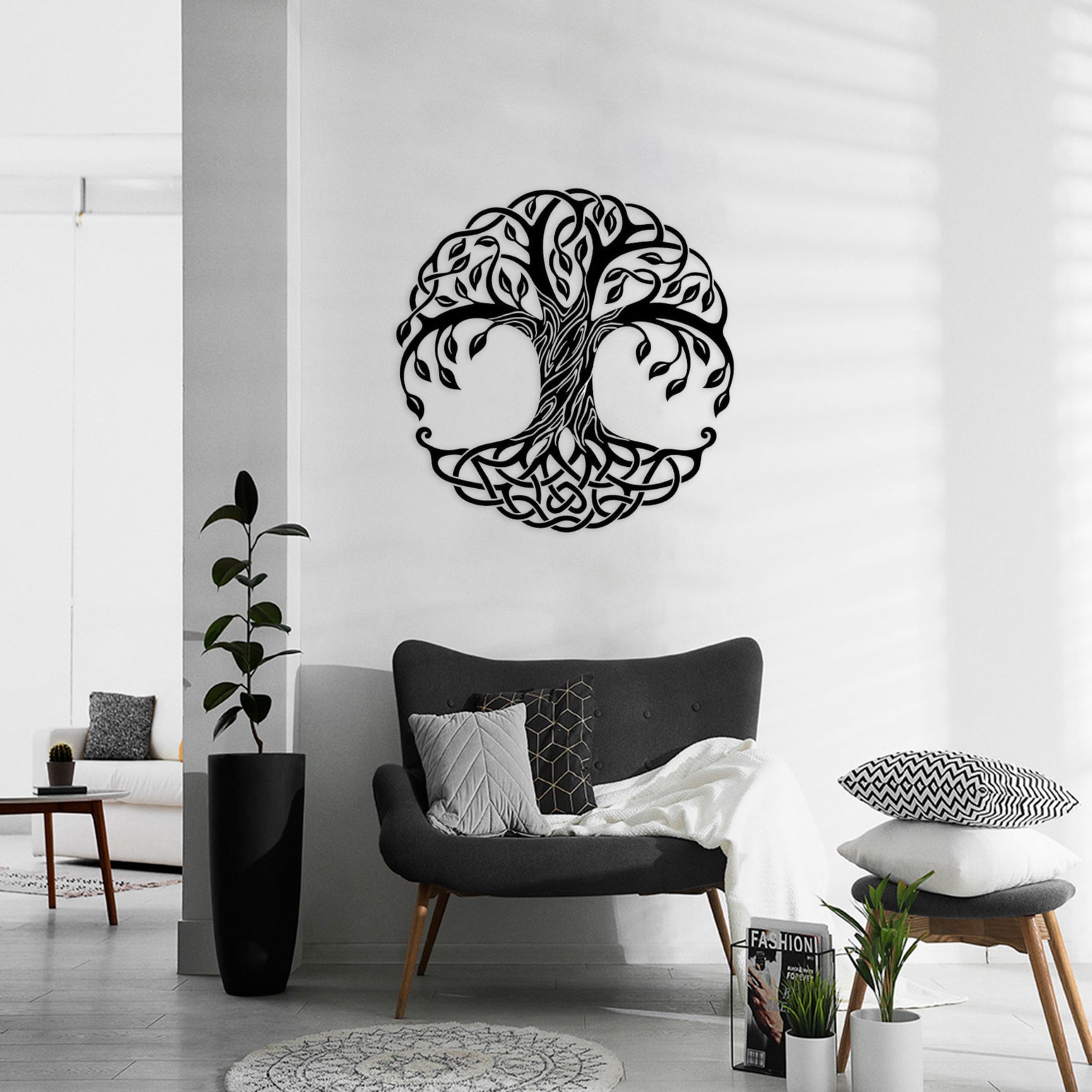 Metal Tree of Life Wall Art: Black Nature Decoration - Etsy