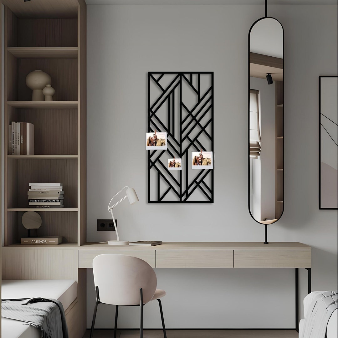 Metal Photo Grid Art Wall Decor, Student Notice Display Panel, Office ...