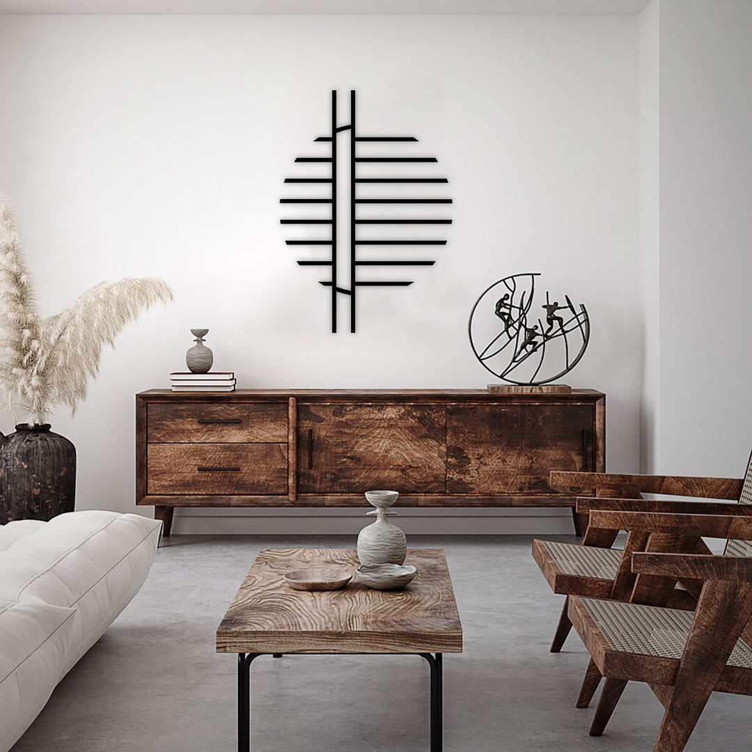 Modern Home Decor, Line Metal Wall Art, Minimalist Line Art, Geometric ...