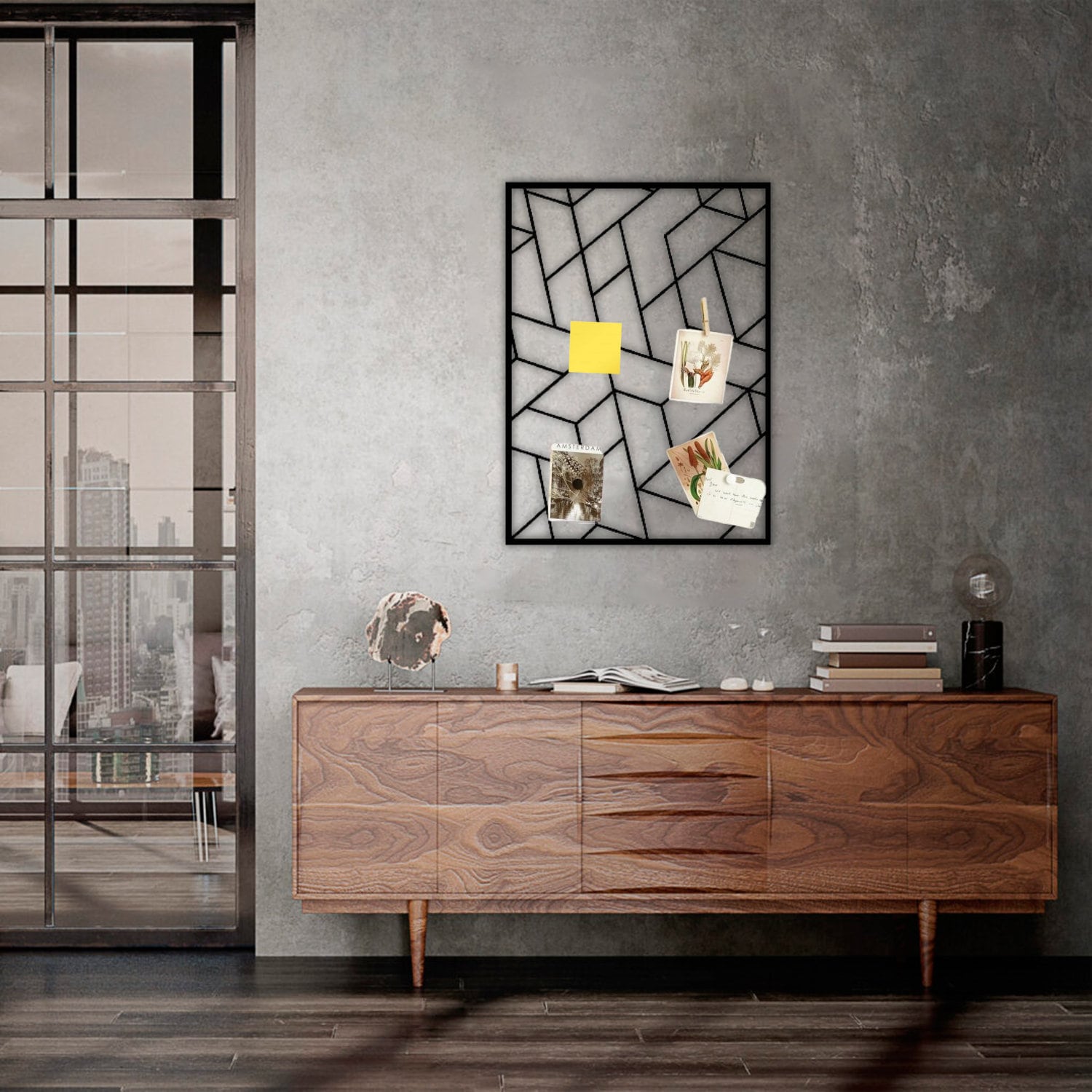 Metal Photo Grid Art Wall Decor, Student Notice Display Panel, Office ...