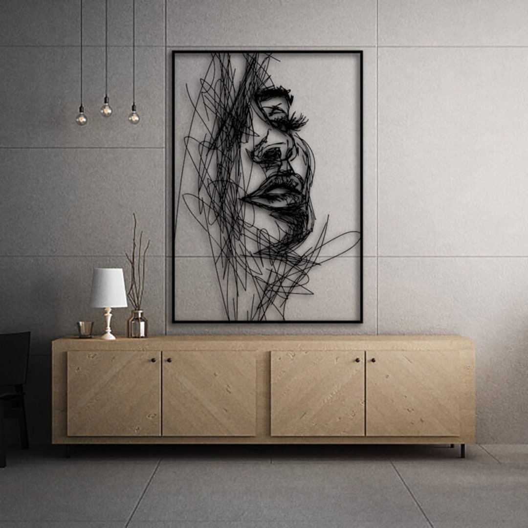 Minimalist Metal Woman Line Art: Modern Home Wall Decor - Etsy
