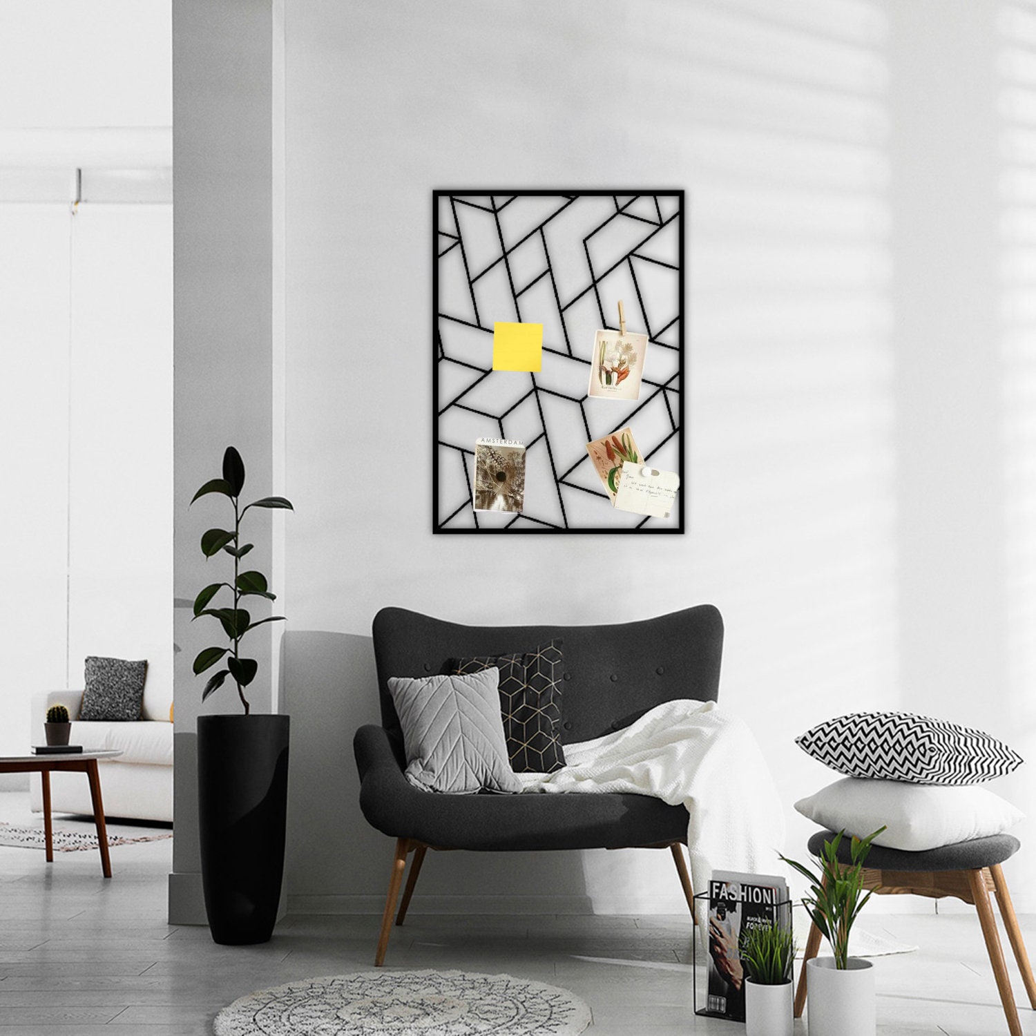 Metal Photo Grid Art Wall Decor, Student Notice Display Panel, Office ...