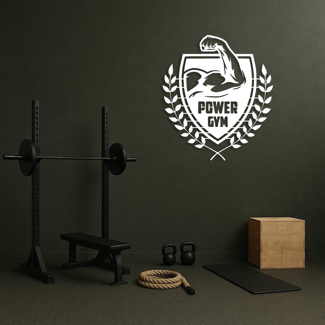 Power Gym, Deadlift Wall Art, Gym Wall Art, Gym Metal Wall Art, Fitness ...
