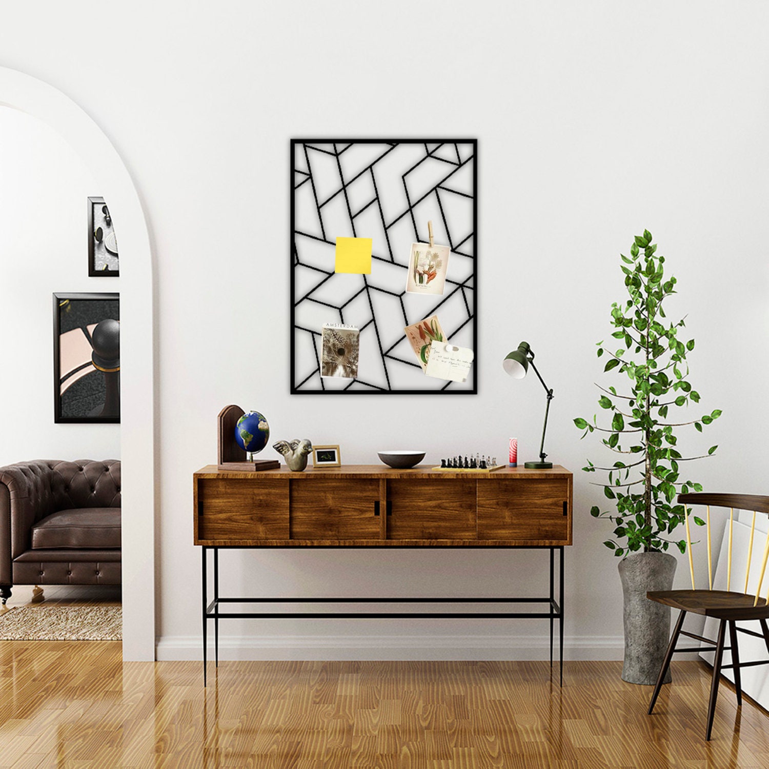 Metal Photo Grid Art Wall Decor, Student Notice Display Panel, Office ...