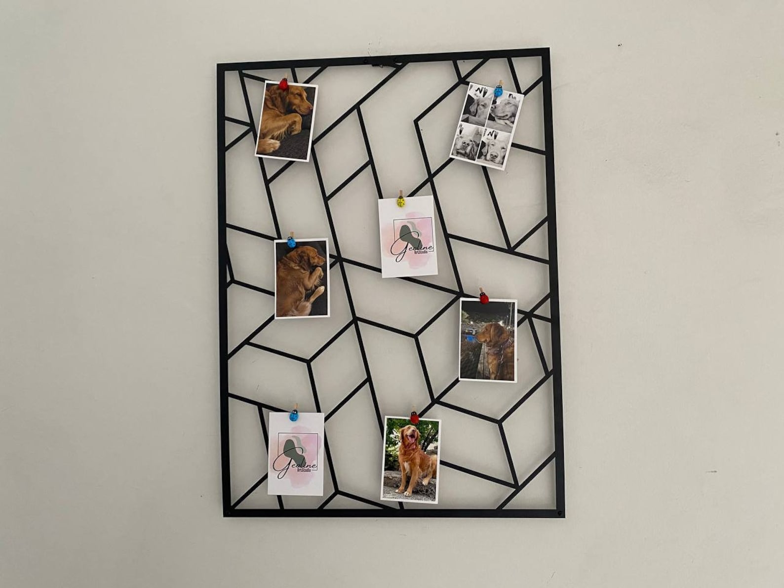 Metal Photo Grid Art Wall Decor, Student Notice Display Panel, Office ...