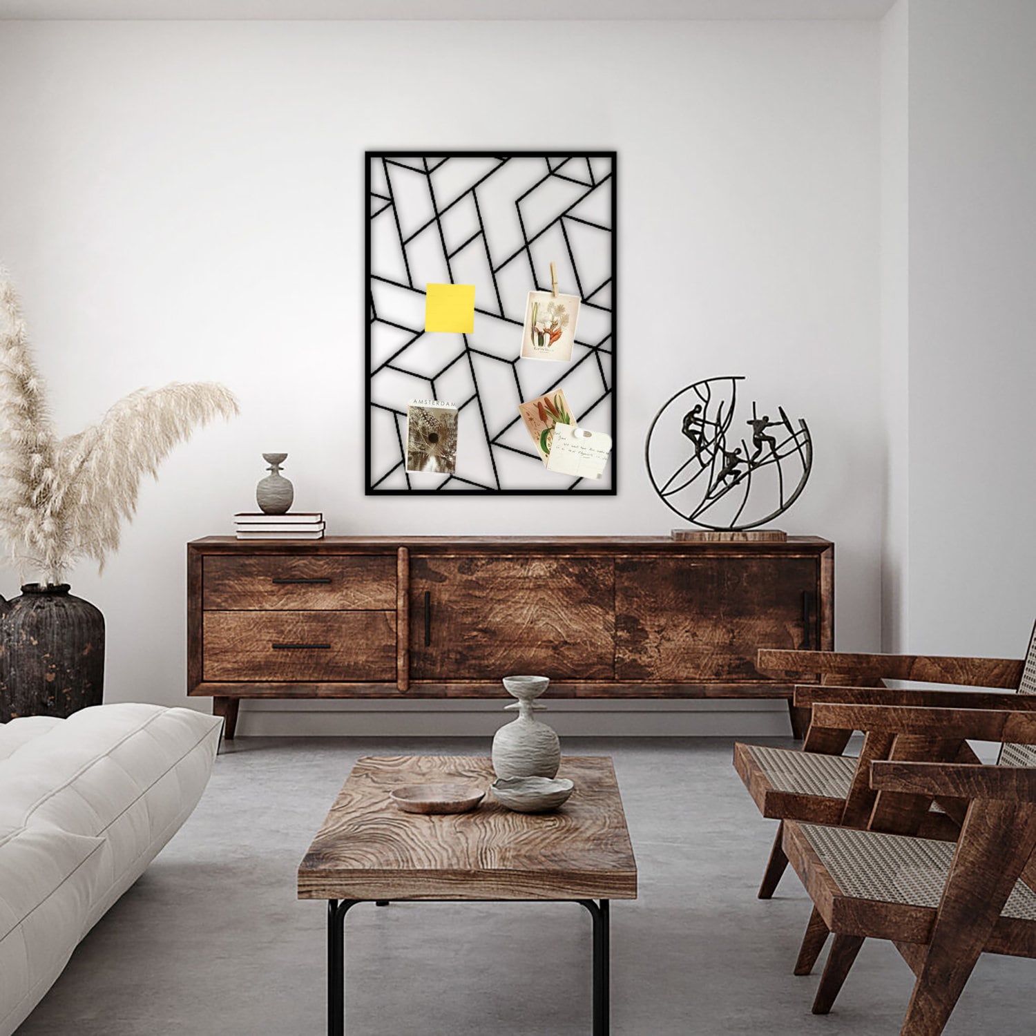 Metal Photo Grid Art Wall Decor, Student Notice Display Panel, Office ...