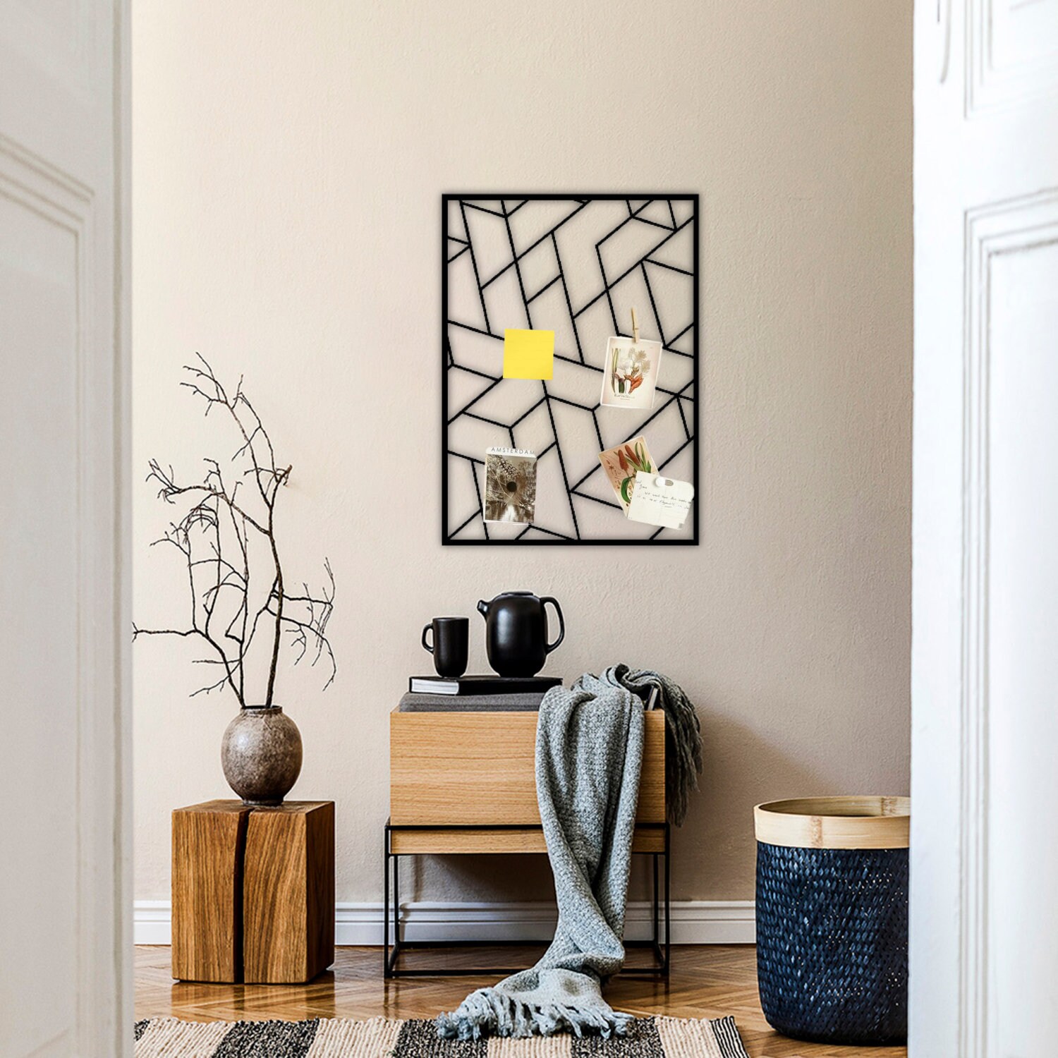 Metal Photo Grid Art Wall Decor, Student Notice Display Panel, Office ...