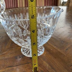 Large Crystal Gravy Boat Etched Pinwheel Design - Etsy