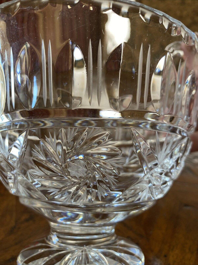 Large Crystal Gravy Boat Etched Pinwheel Design - Etsy