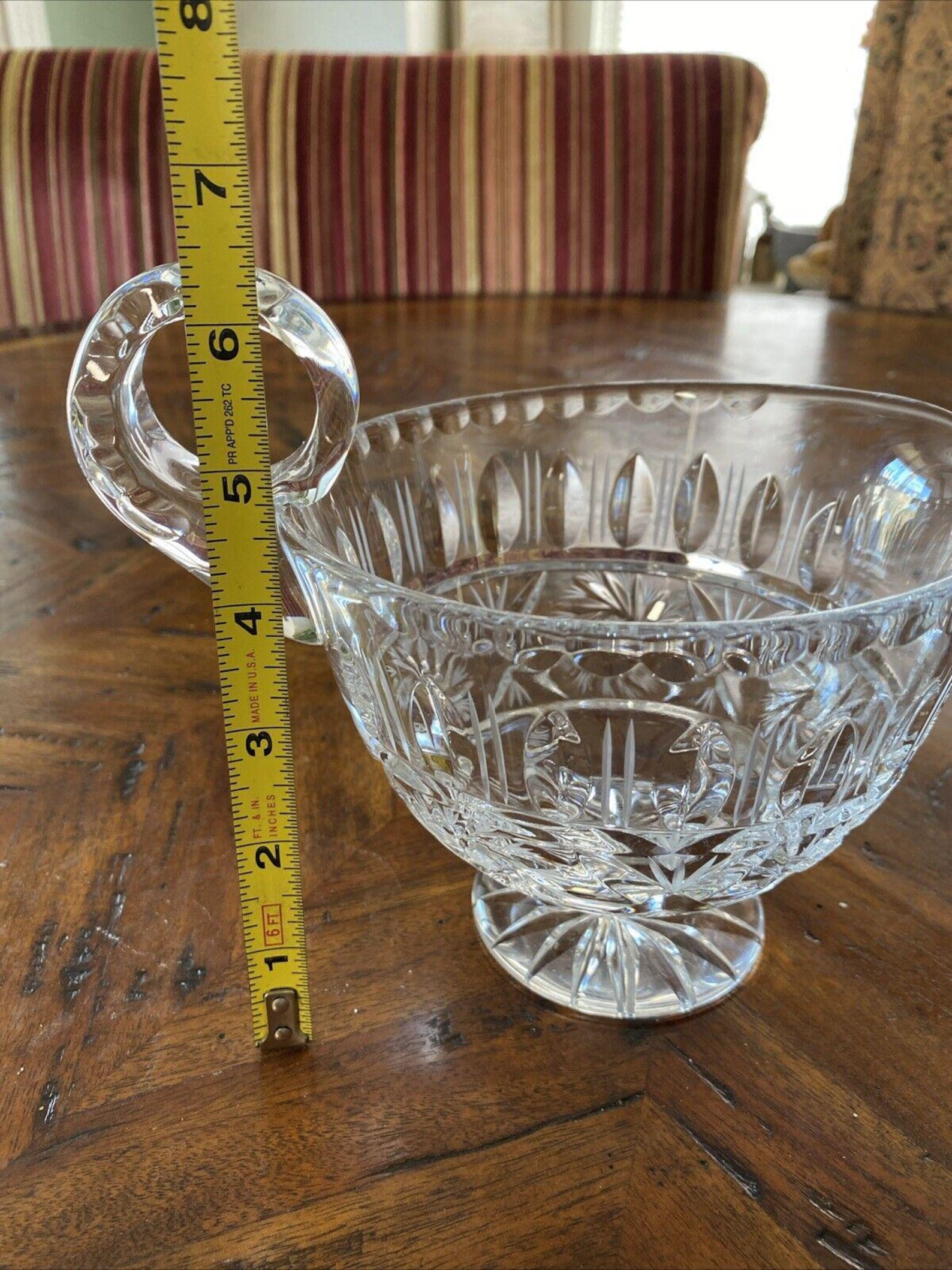 Large Crystal Gravy Boat Etched Pinwheel Design - Etsy