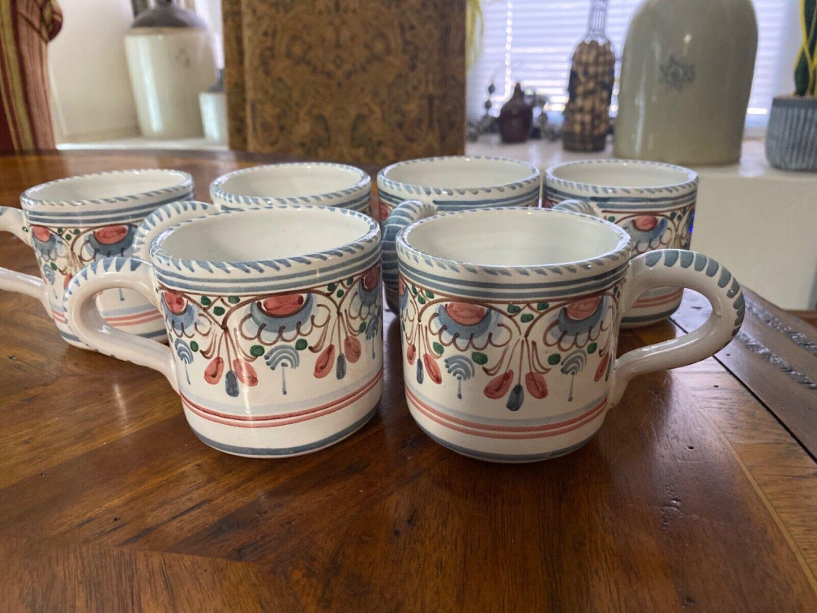 Vintage AH Puente Handpainted Pottery Cups From Spain - Etsy