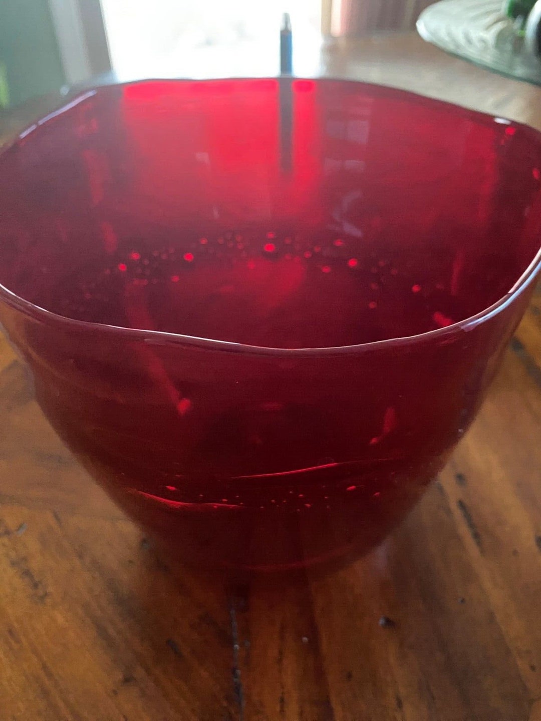 Ruby Red Hand Blown Large Bowl Bubble Wine Bucket - Etsy