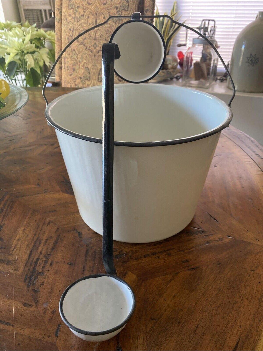 Enamel 3pc Vintage Pail With Dipper and Cup - Etsy