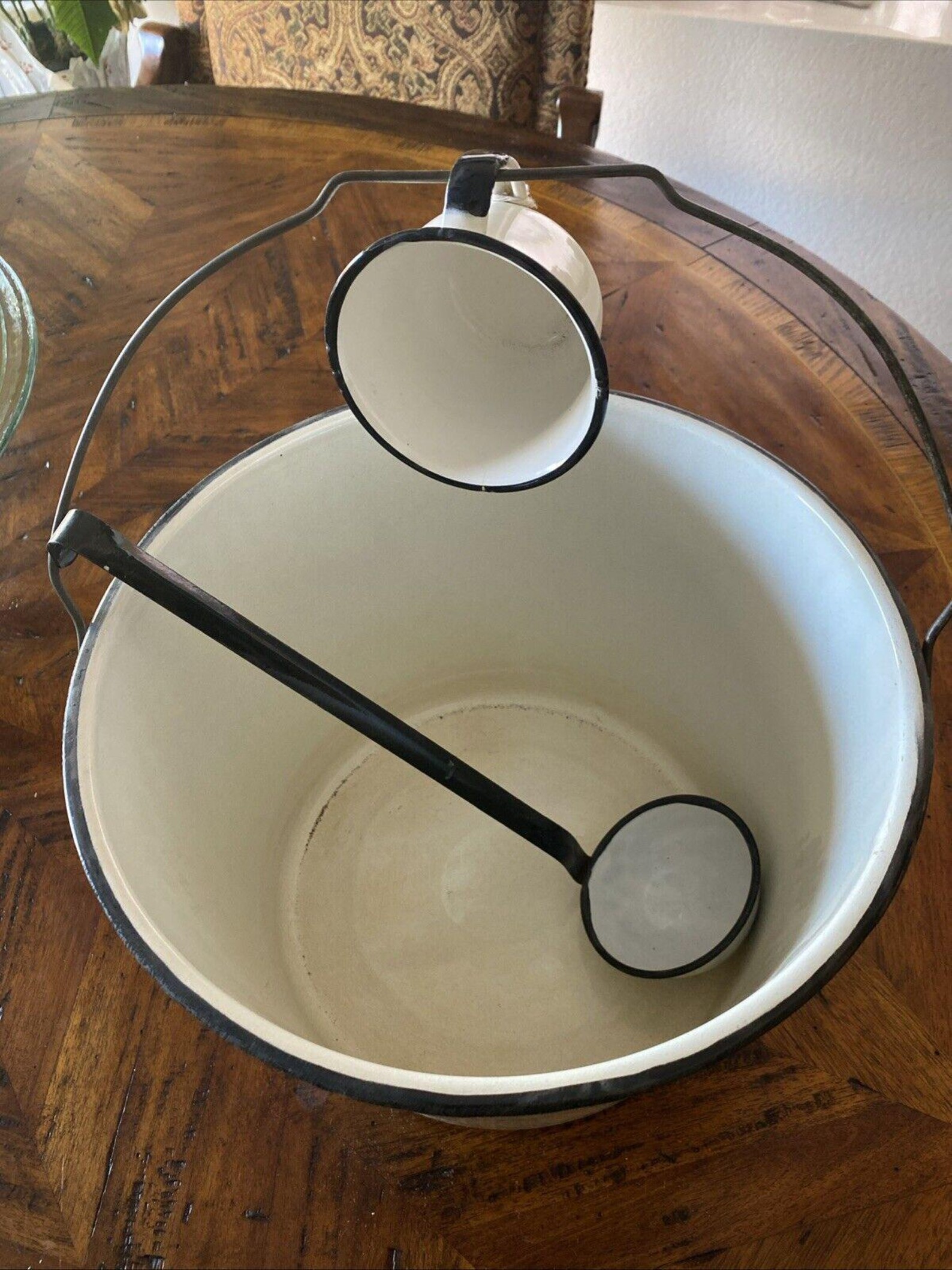 Enamel 3pc Vintage Pail With Dipper and Cup - Etsy