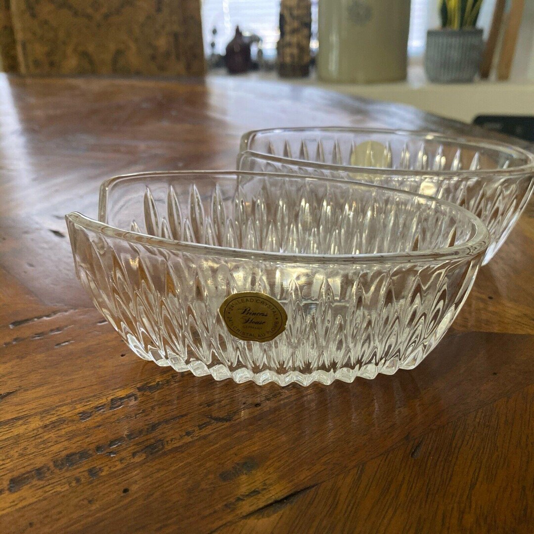 Princess House Lead Crystal Spoon Rest or Utensil Holder Set of 2 - Etsy