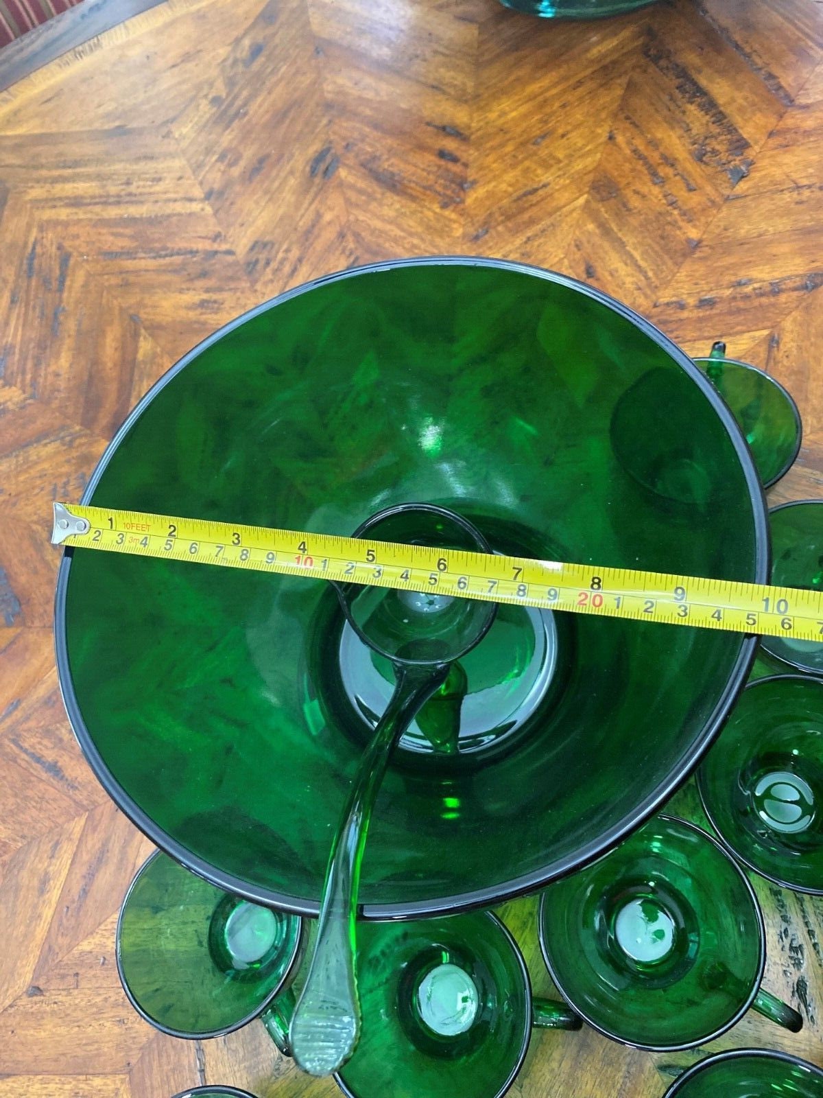 VINTAGE Anchor Hocking Emerald Green Punch Bowl Set RARE With LADLE - Etsy