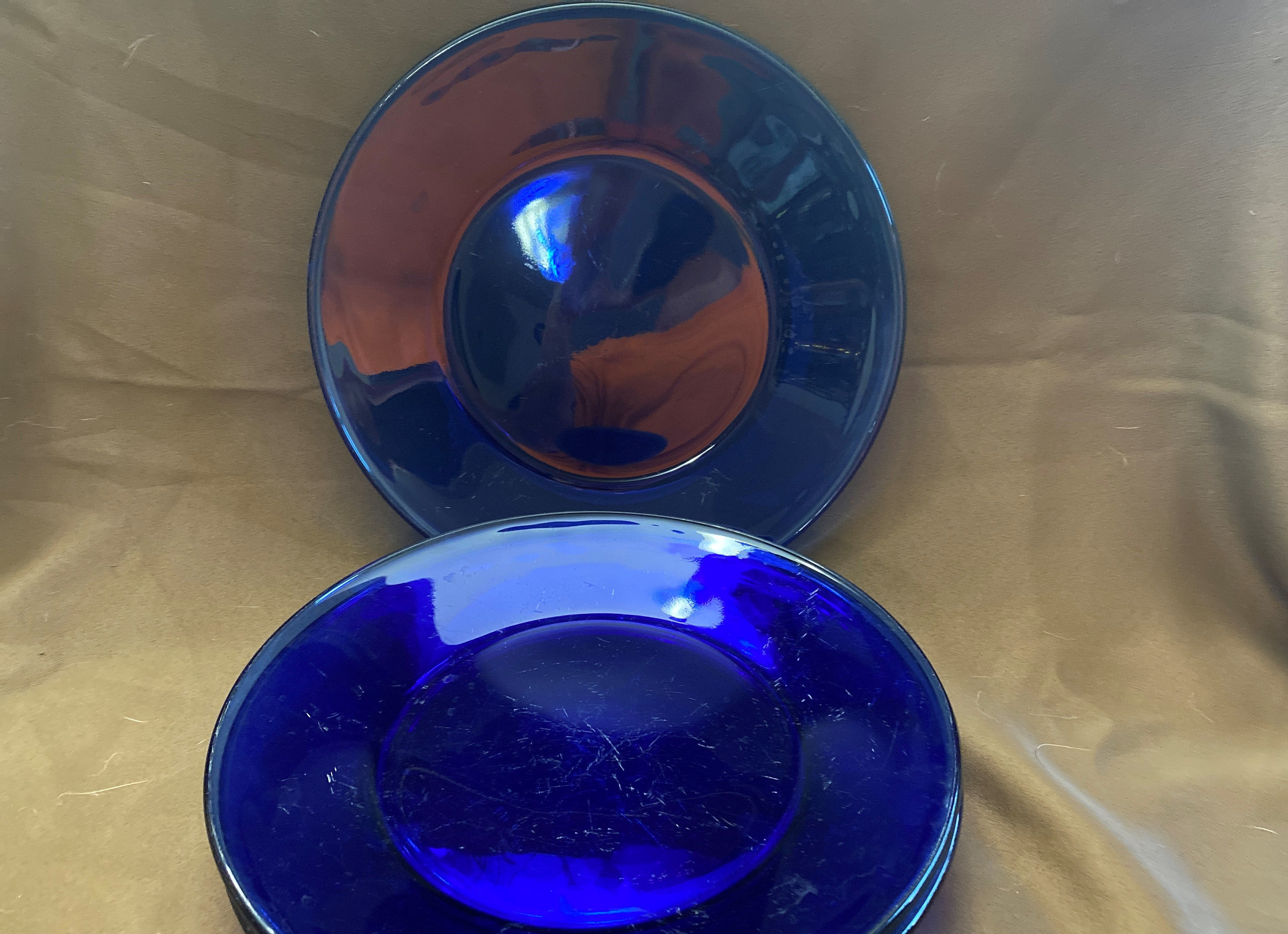 Set of 4 COBALT BLUE Plates - Etsy