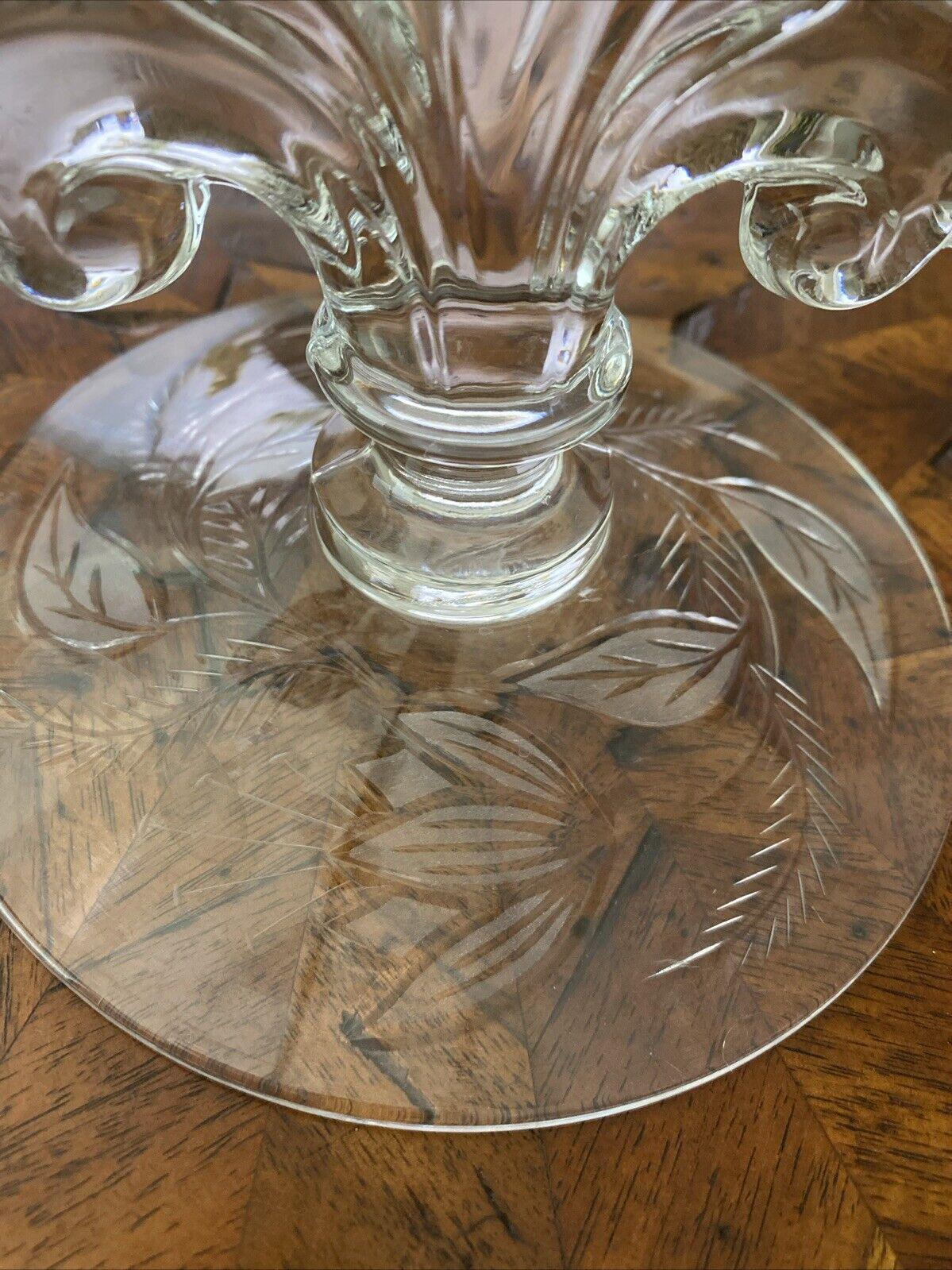 Heisey Glass Trident Double Taper Candle Holder 1929-57 Daisy Pattern ...