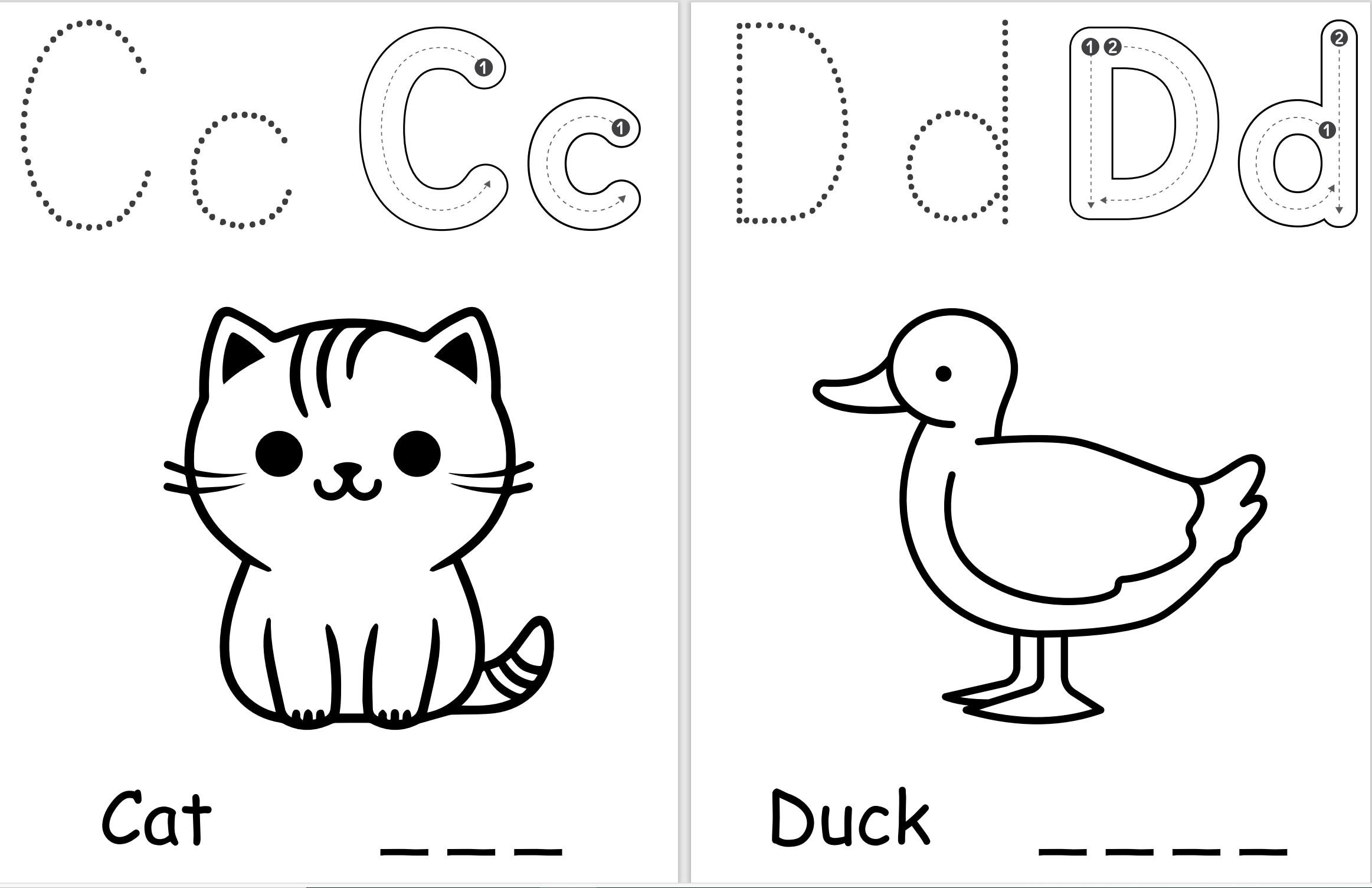 ABC Tracing, Coloring and Writing for Preschool - Etsy