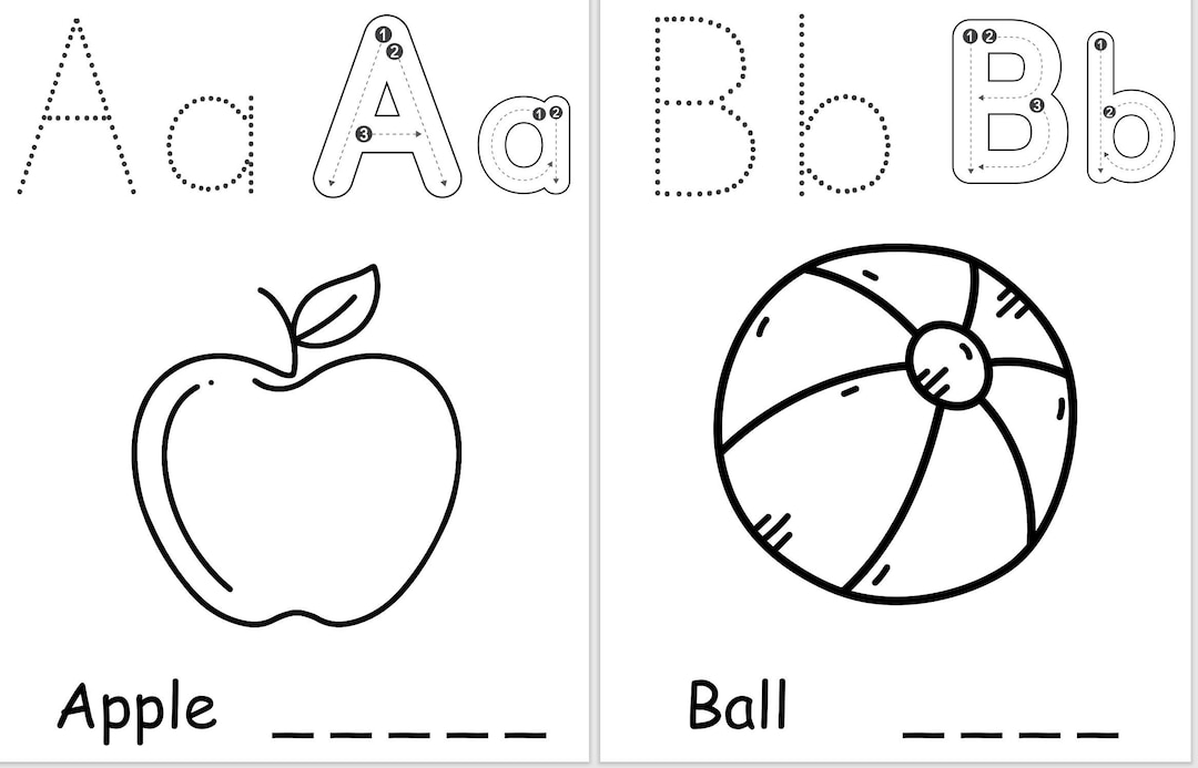 ABC Tracing, Coloring and Writing for Preschool - Etsy
