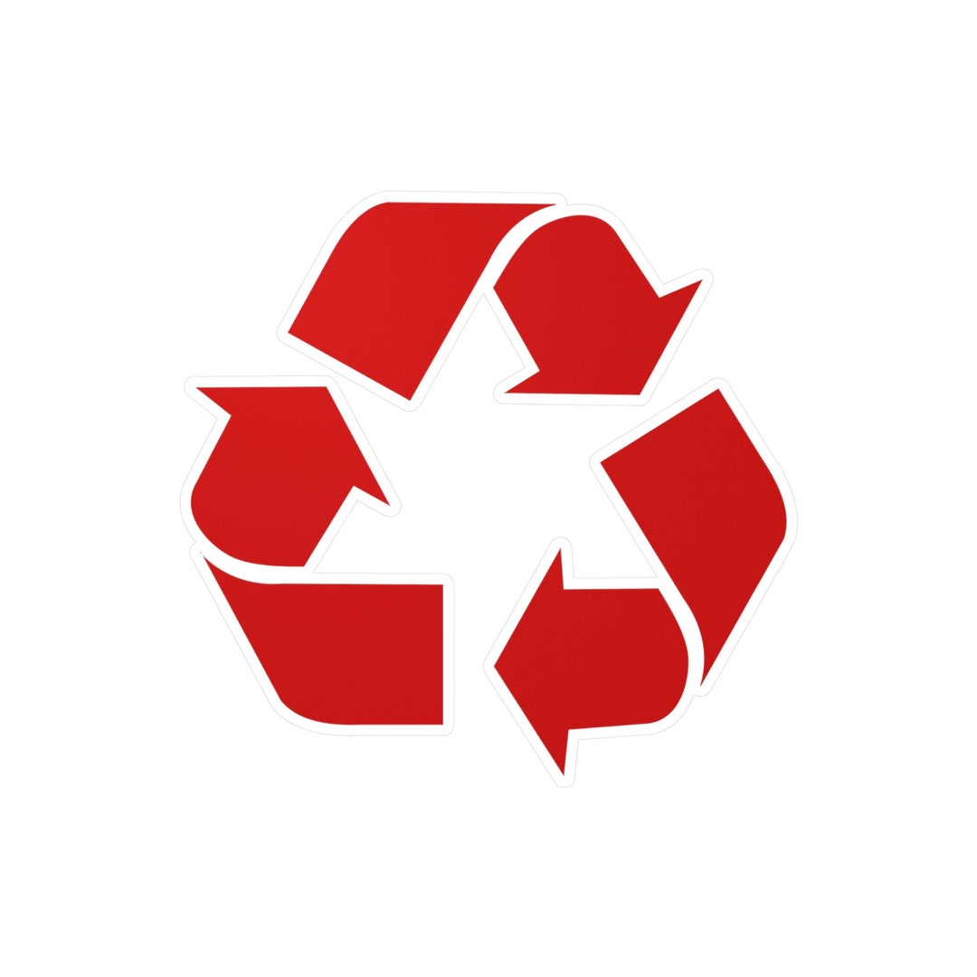 Red Recycle Sign Vinyl Decal, Recycle Symbol Sticker - Etsy