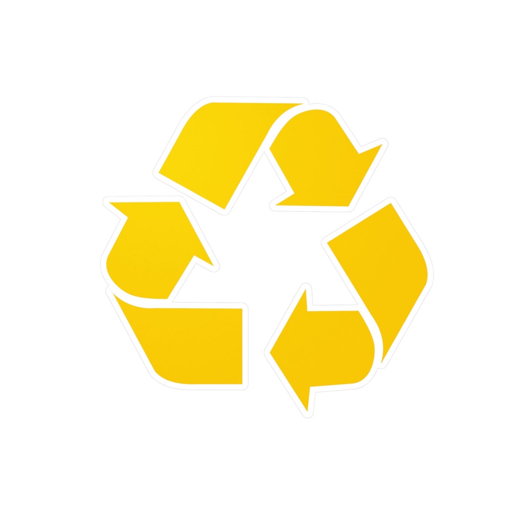 Yellow Recycle Sign Vinyl Decal, Recycling Symbol Sticker, - Etsy
