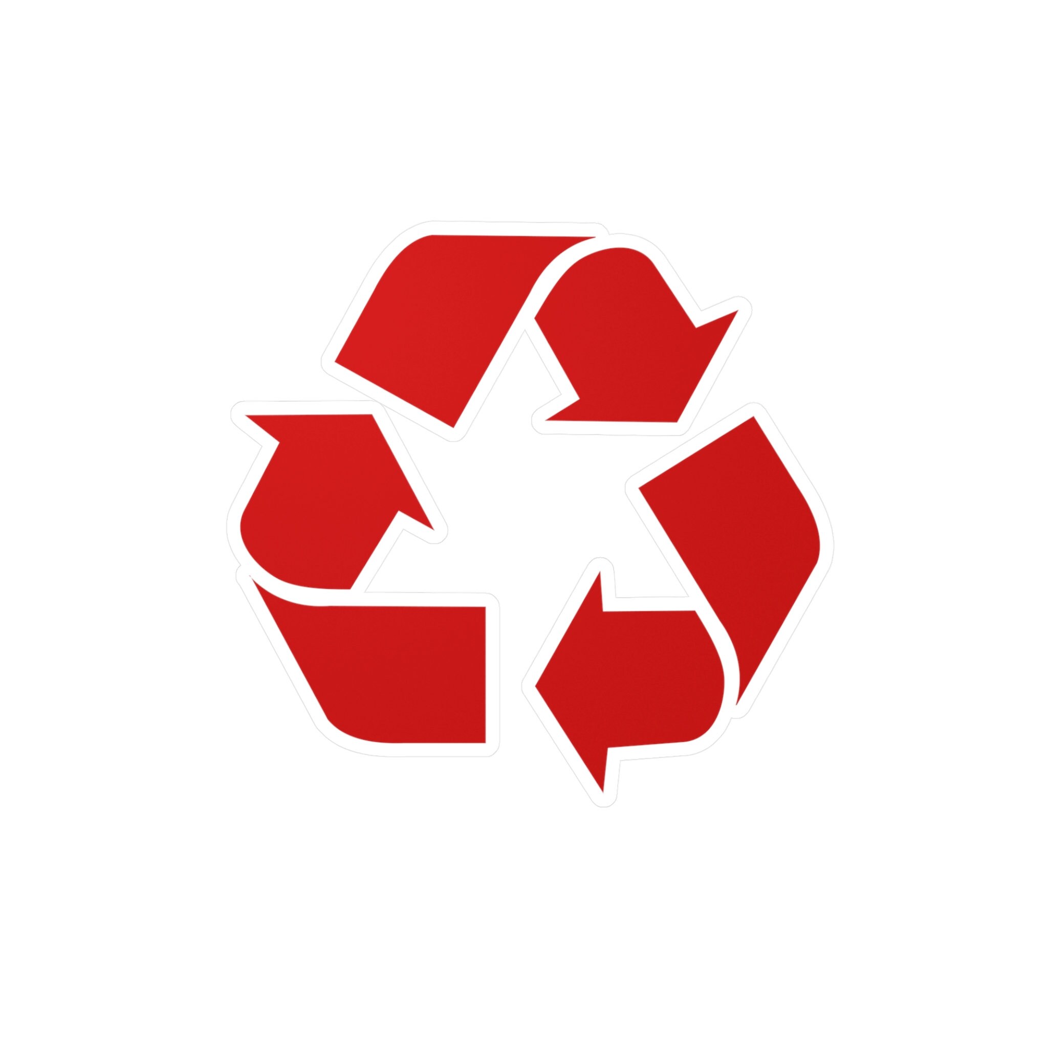 Red Recycle Sign Vinyl Decal, Recycle Symbol Sticker - Etsy