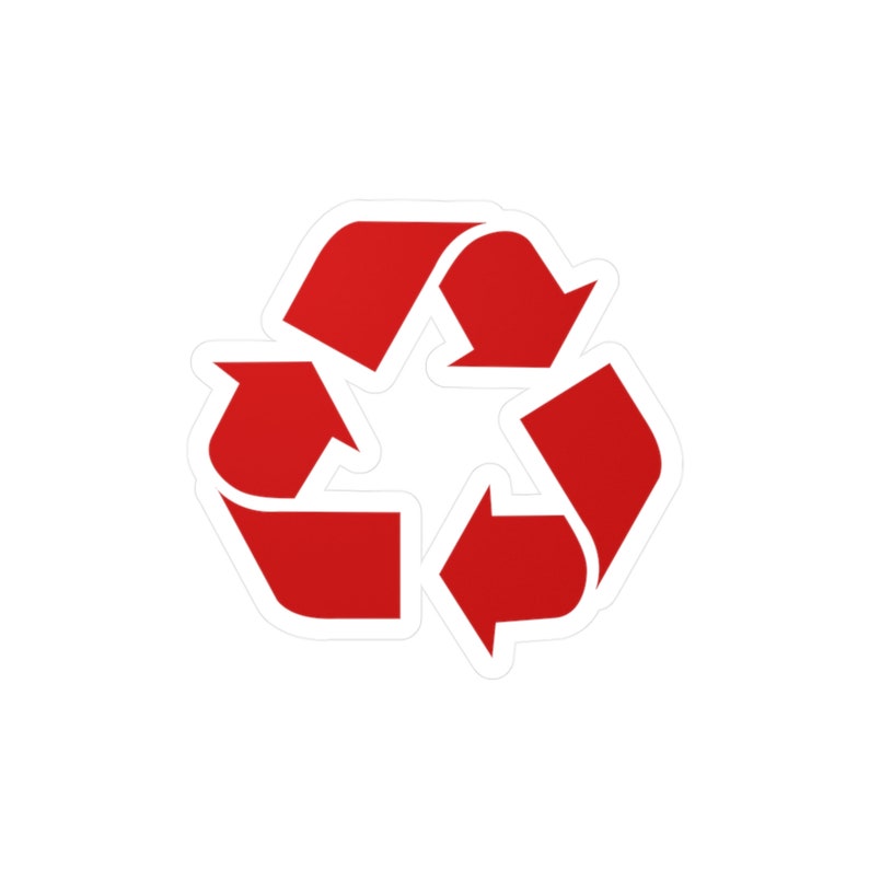 Red Recycle Sign Vinyl Decal, Recycle Symbol Sticker - Etsy