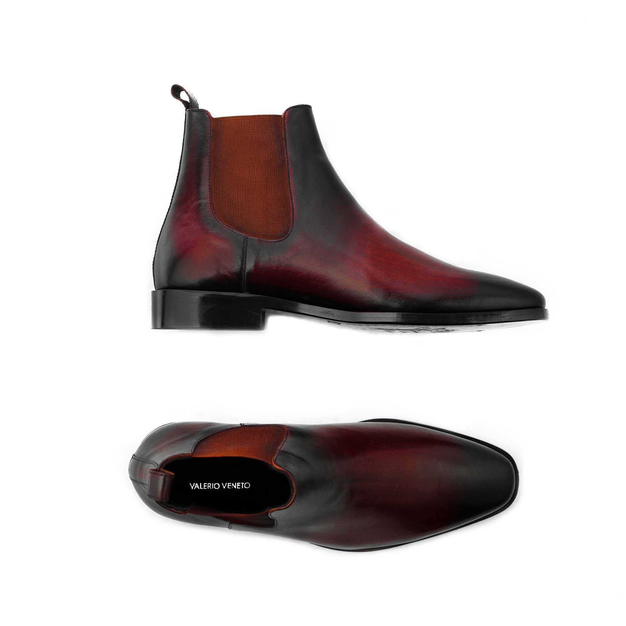 Genuine Leather Handmade Long Boots Men - Como Burgundy - VV178 - Etsy