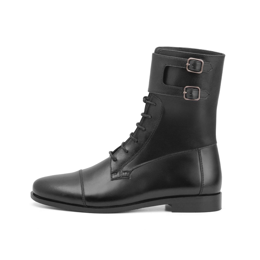 Genuine Leather Handmade Long Boots Men - Raven - VV241 - Etsy