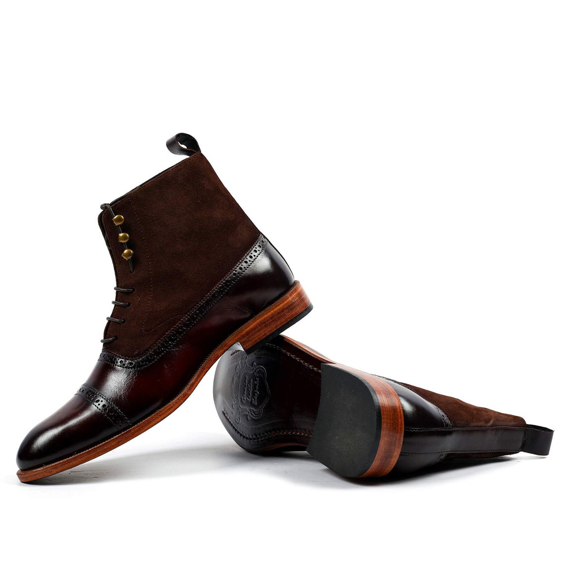 Genuine Leather Handmade Long Boots Men - Ryder Burgundy - VV207 - Etsy