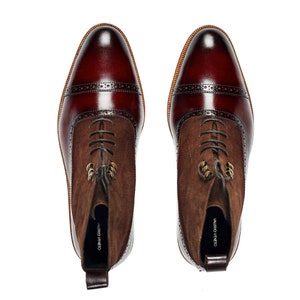 Genuine Leather Handmade Long Boots Men - Ryder Burgundy - VV207 - Etsy