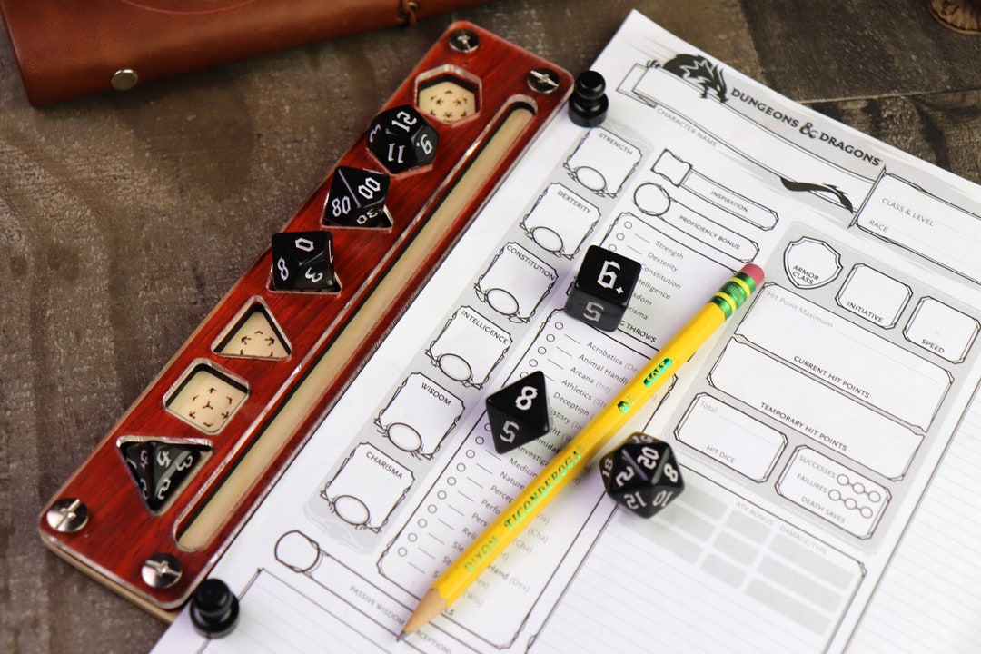 Character Sheet Companion Tray / Dice Holder for Dnd - Etsy