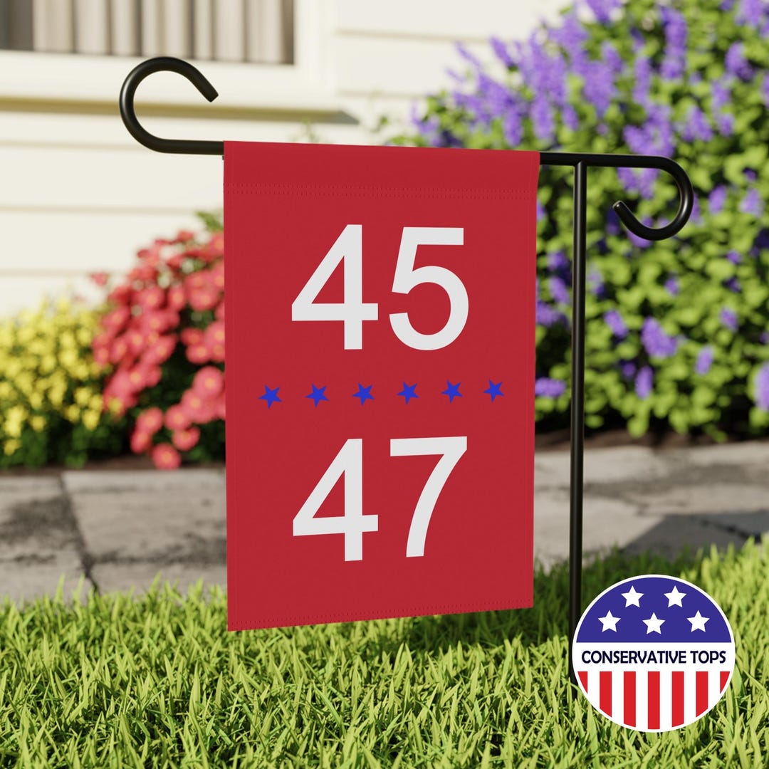 RED Trump Garden Flag, 45 47 Trump 2024, Trump Vance Banner, Trump ...
