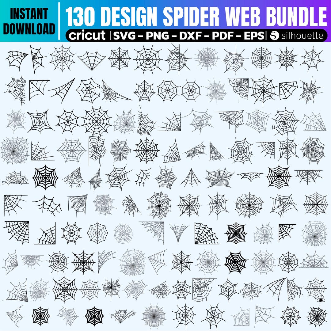 Halloween Spider Web SVG Bundle: Cricut, Silhouette, Canva (digital ...